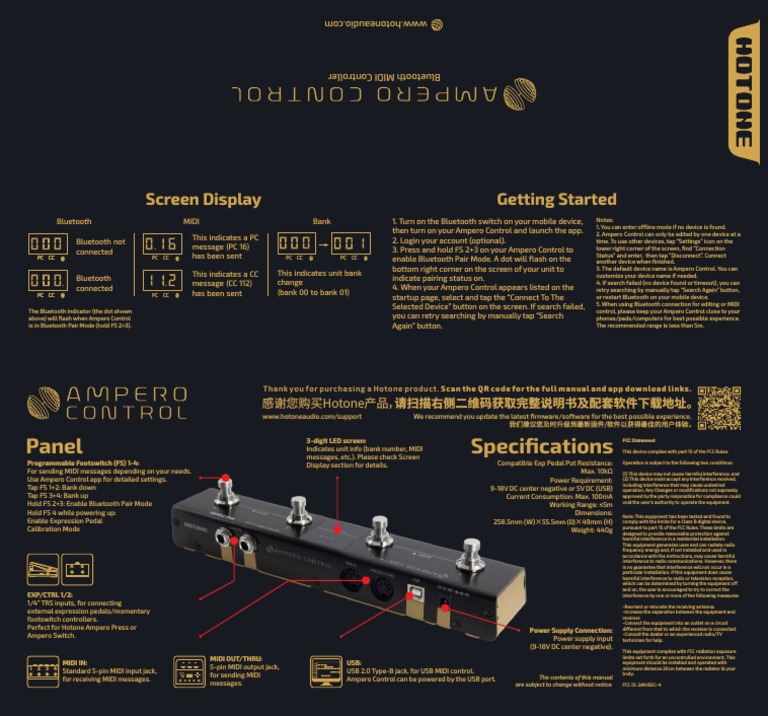 Ampero Control Bluetooth Setup Guide | PDF | Radio | Power Supply