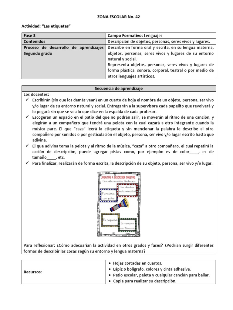 Actividad Campo Formativo Lenguajes | PDF