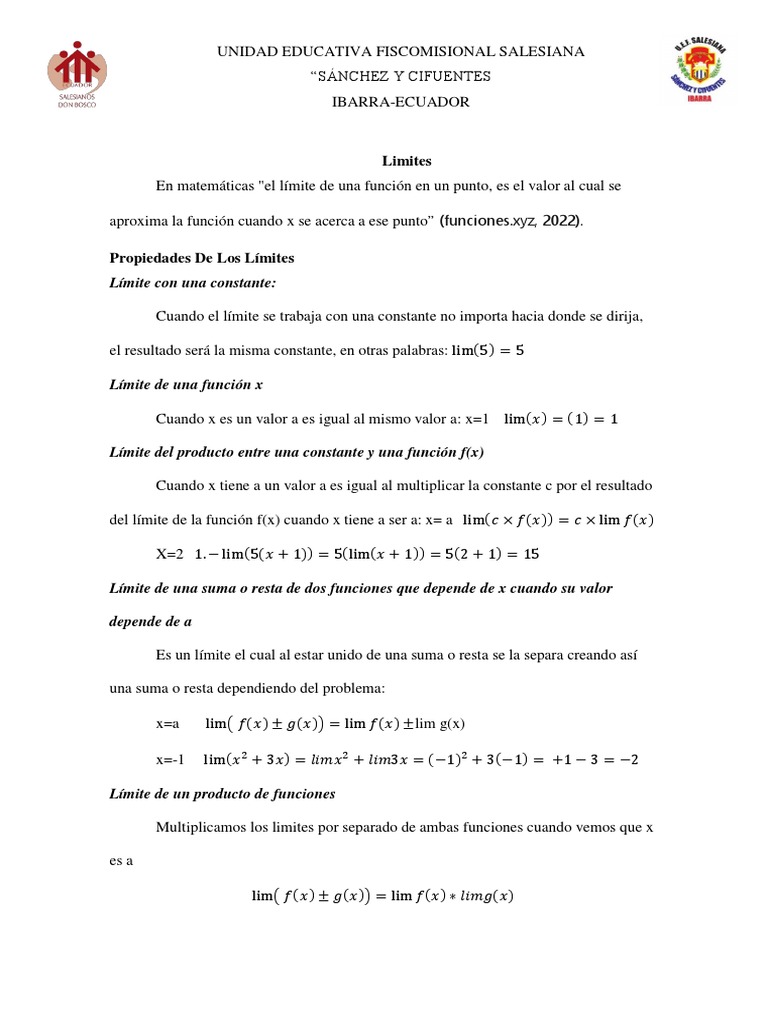 CONSULTA MATE-Matthew Benitez - 3BGU B PDF | PDF | infinito | Función ...