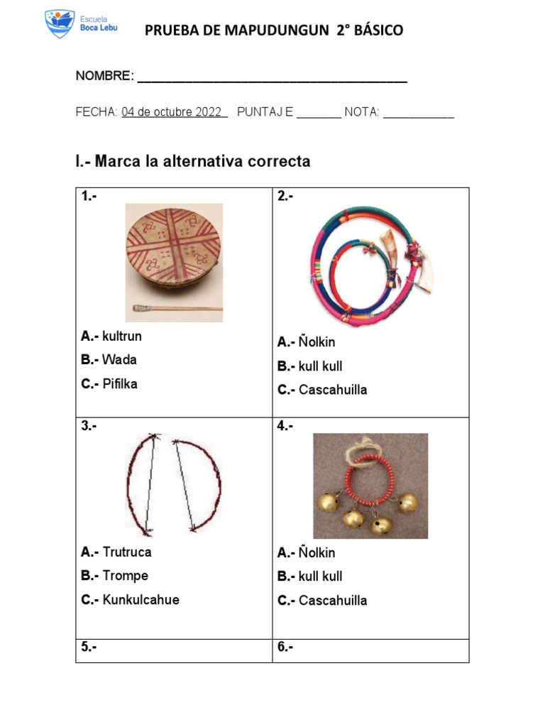 PRUEBA DE MAPUDUNGUN 04 de Octubre | PDF