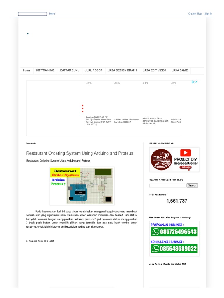 Restaurant Ordering System Using Arduino and Proteus | PDF