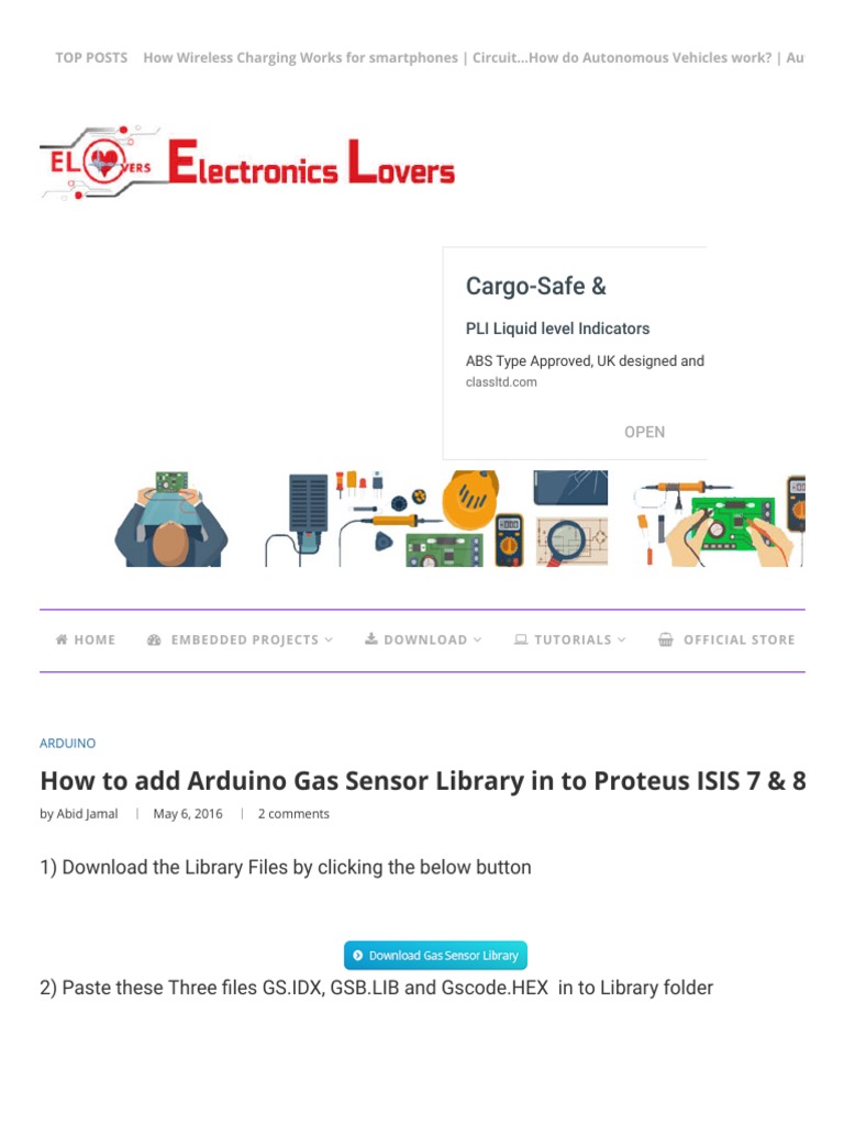 How To Add Arduino Gas Sensor Library in To Proteus ISIS 7 & 8 - Electronics Lovers Technology ...
