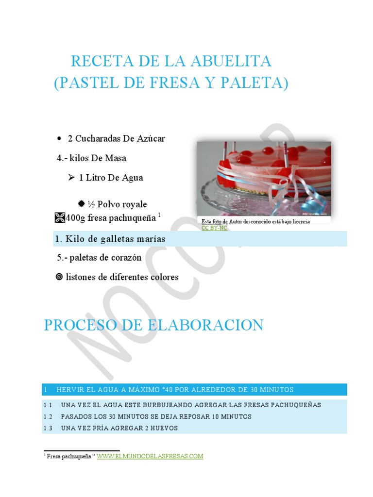 rECETA DE LA ABUELITA | PDF