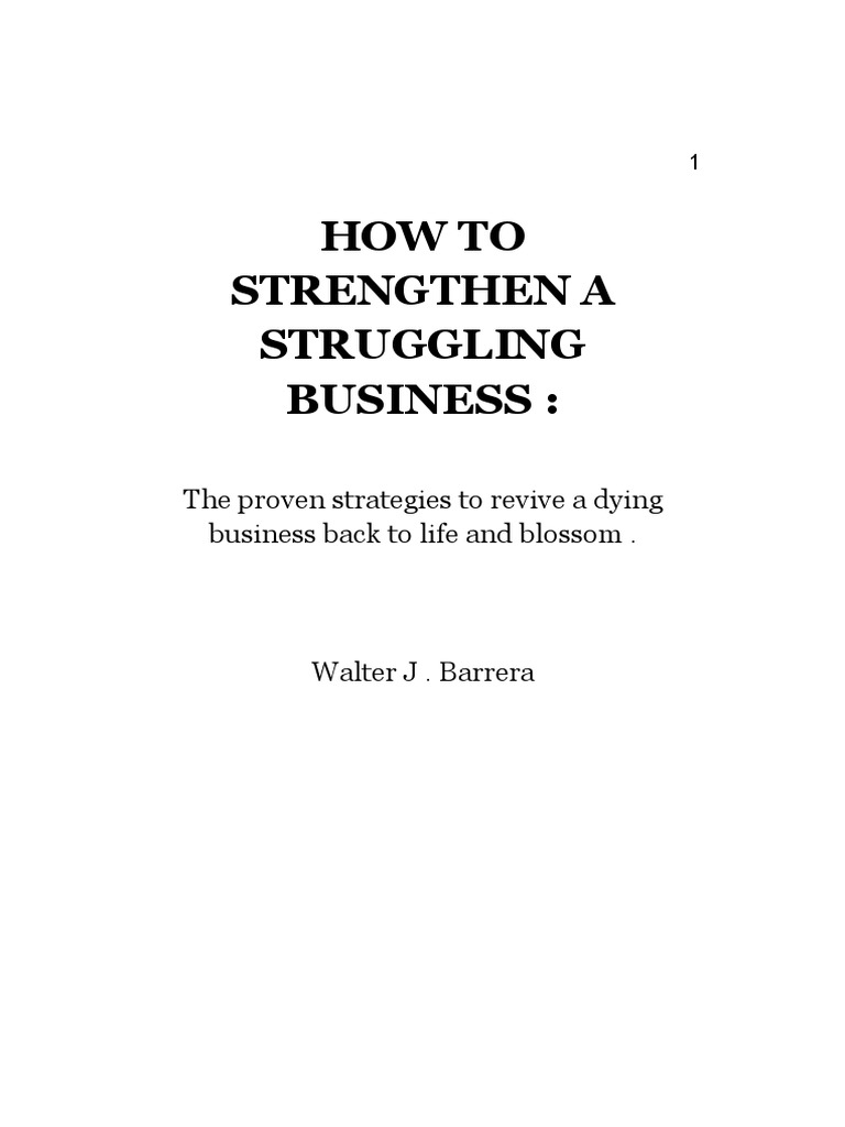 How To Revive A Struggling Business Back To Life | PDF | Partnership ...