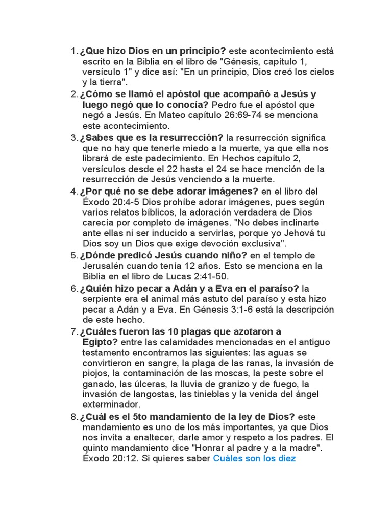 Preguntas Biblicas | PDF | Biblia | Jesús