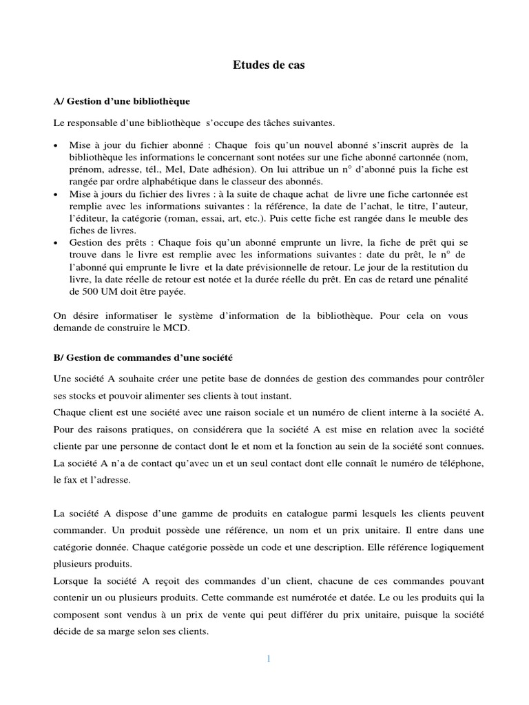 Exercices MCD | PDF | Location de voiture | Informatique