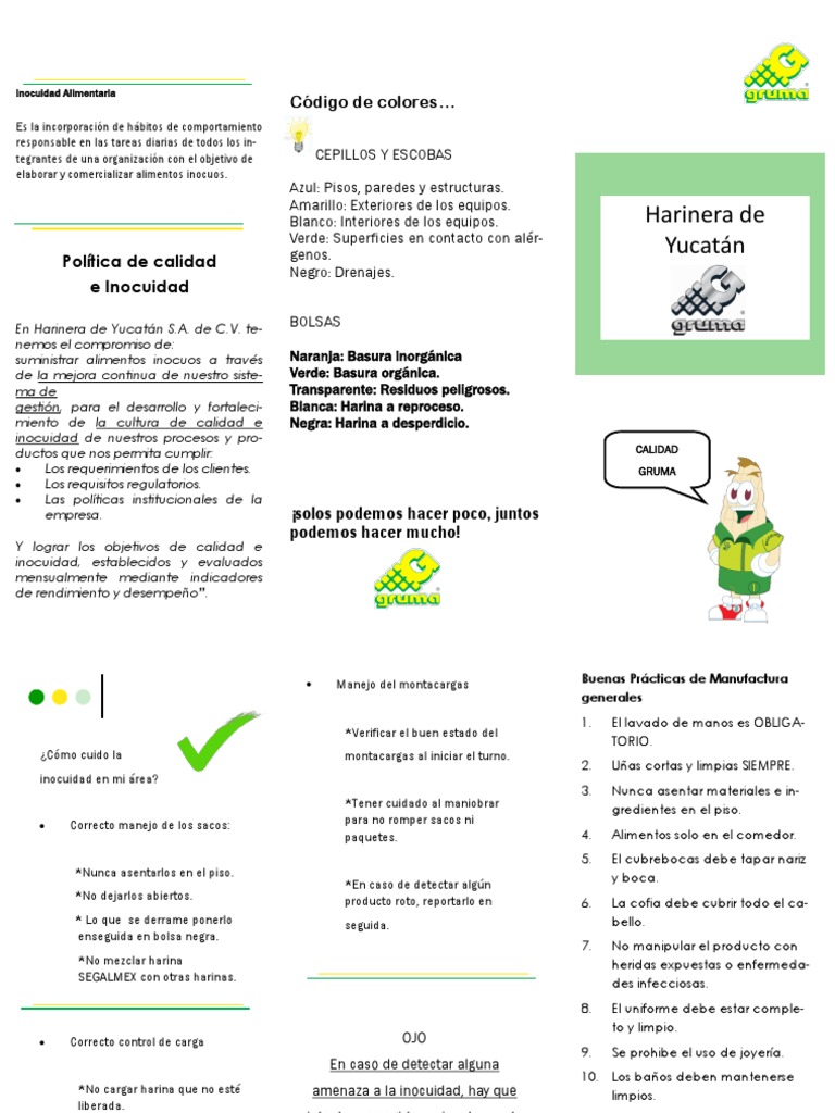 Triptico BPMs | PDF | Residuos | Alimentos