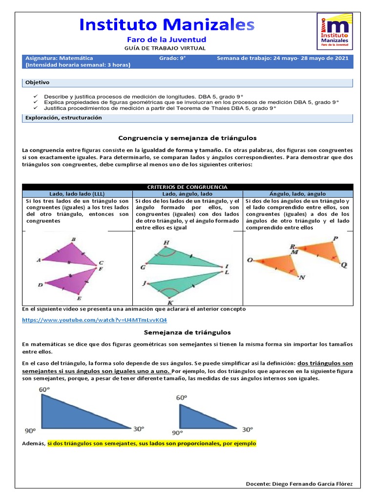 TALLER 3 MAT 9 P2 24 Mayo - 28 Mayo PDF | PDF | Triángulo | Geometría Elemental