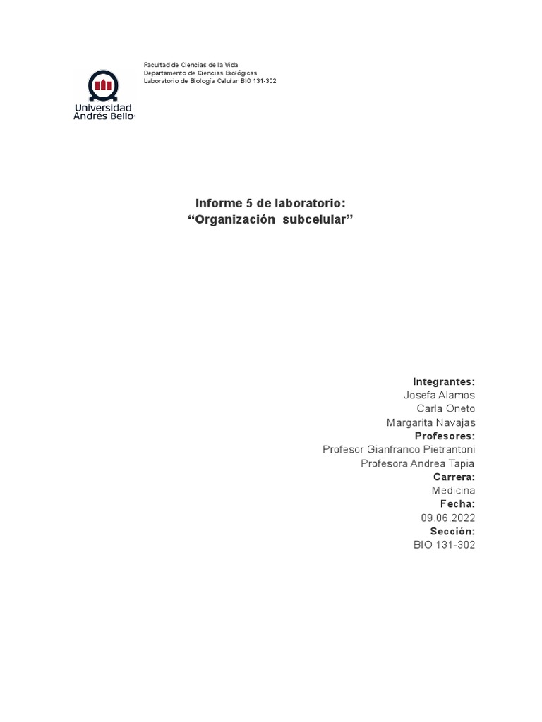 Informe 5 | PDF | Biología Celular) | Tinción