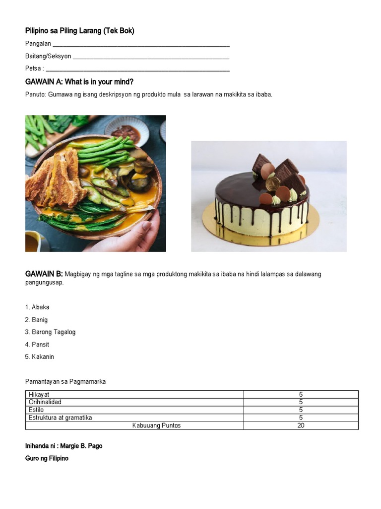 Activity Sa PPL. DESKRIP NG PRODUKTO | PDF
