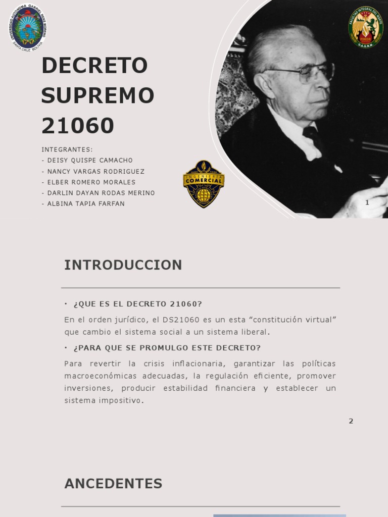 Revertir la hiperinflación y establecer un nuevo modelo económico: El Decreto Supremo 21060 en ...