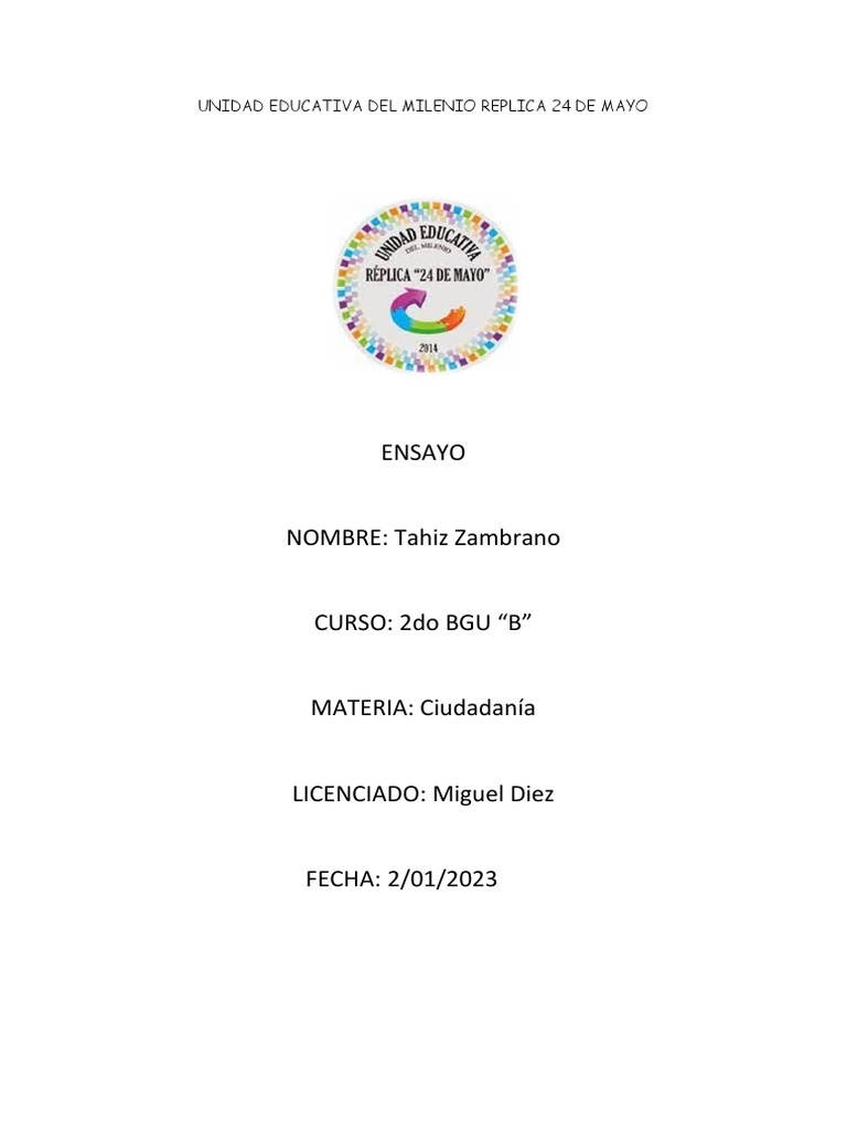 Ensayo de Ciudadanía... | PDF | Política | Ciencias sociales