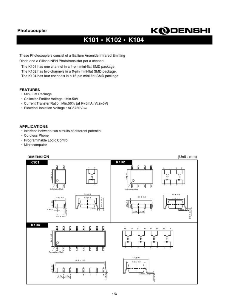 Datasheet k104 | PDF | Physical Quantities | Electronic Engineering
