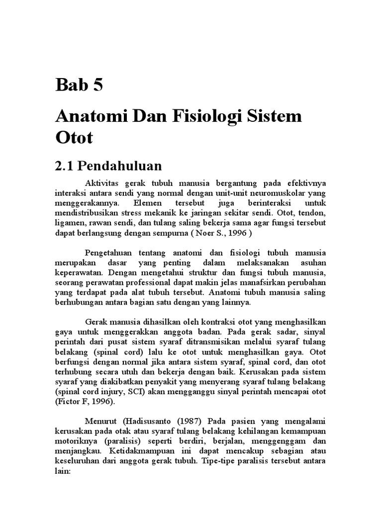 Bab 5 Anatomi Dan Fisiologi Sistem Otot | PDF