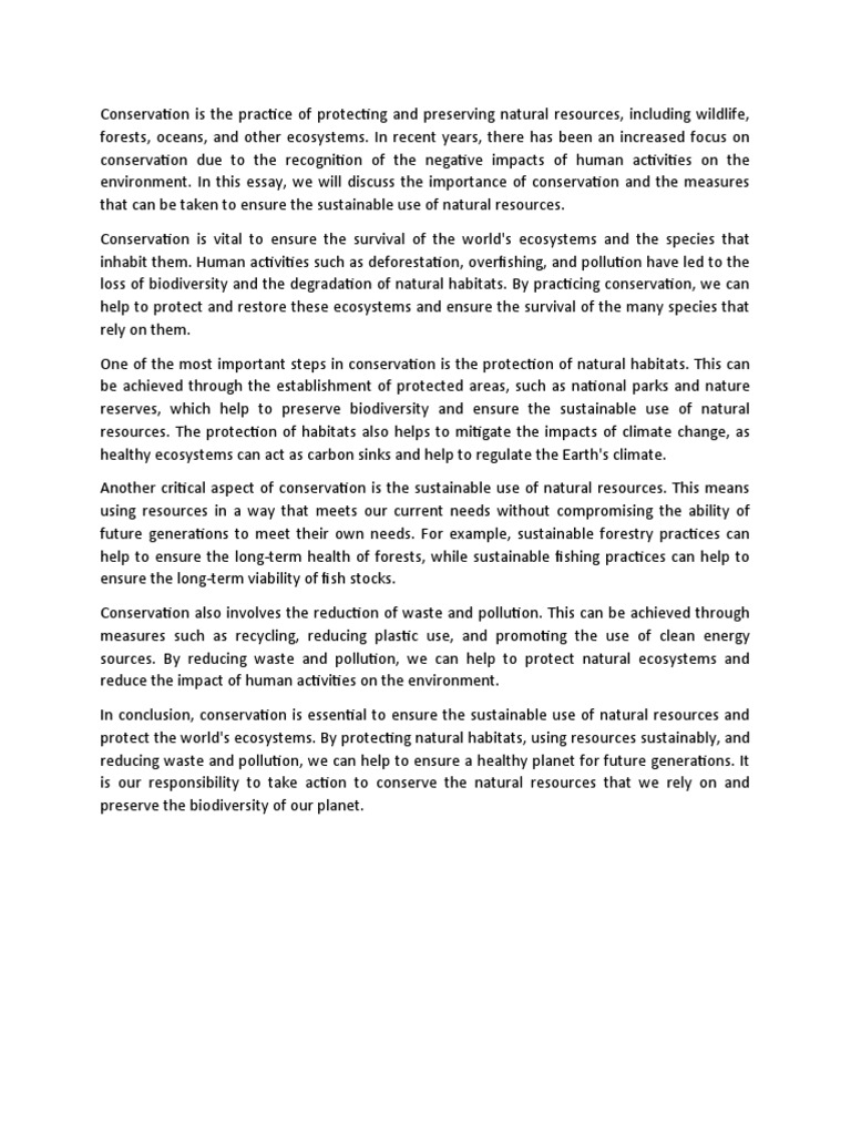 Conservation Essay | PDF