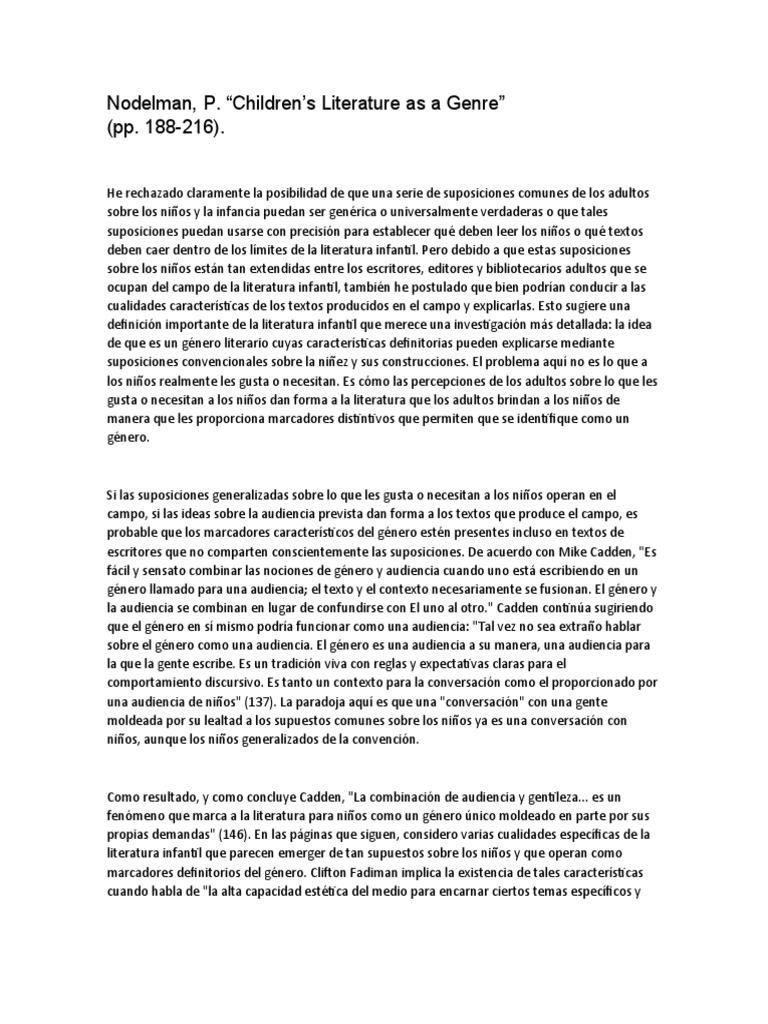 Nodelman 188-216 | PDF | Literatura infantil | Infancia