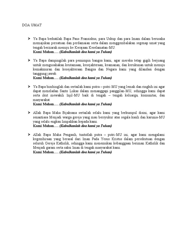 Doa Umat | PDF