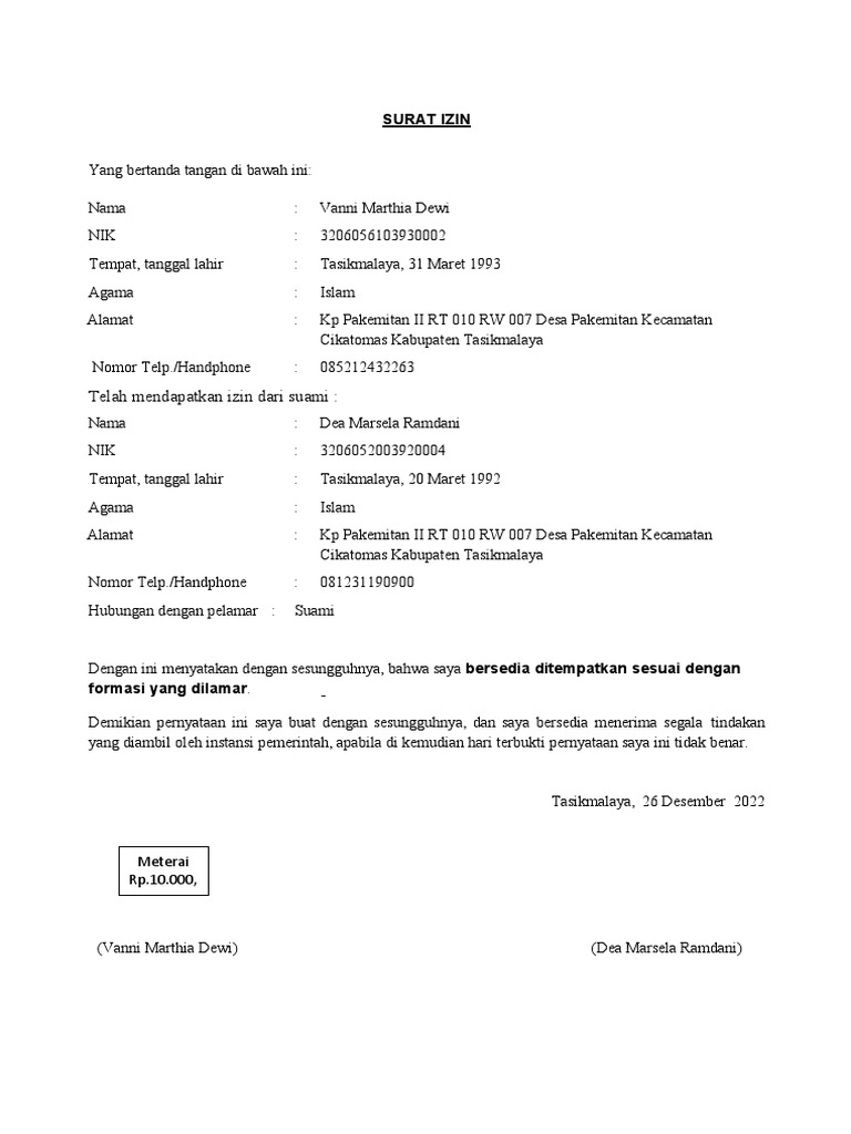 Surat Izin Suami | PDF