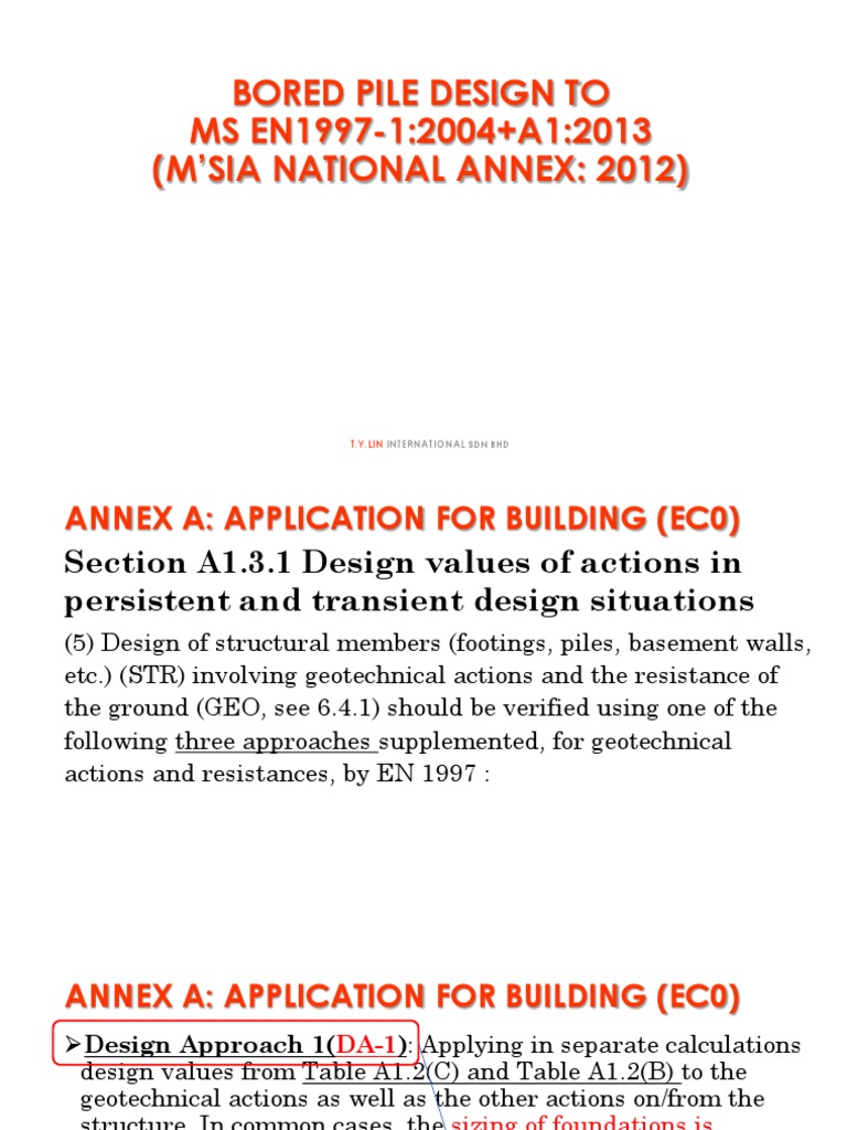 Bored Pile Design per MS EN1997-1 | PDF | Deep Foundation | Strength Of ...