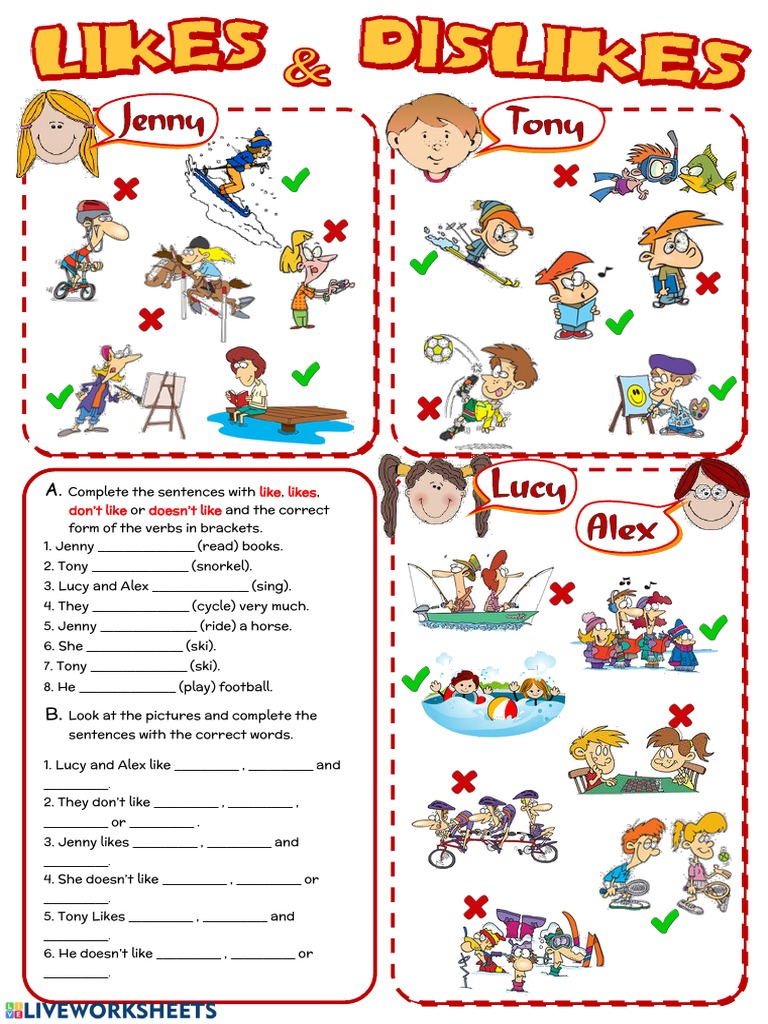 Likes and Dislikes PDF | Download Free PDF | Language Families | Languages