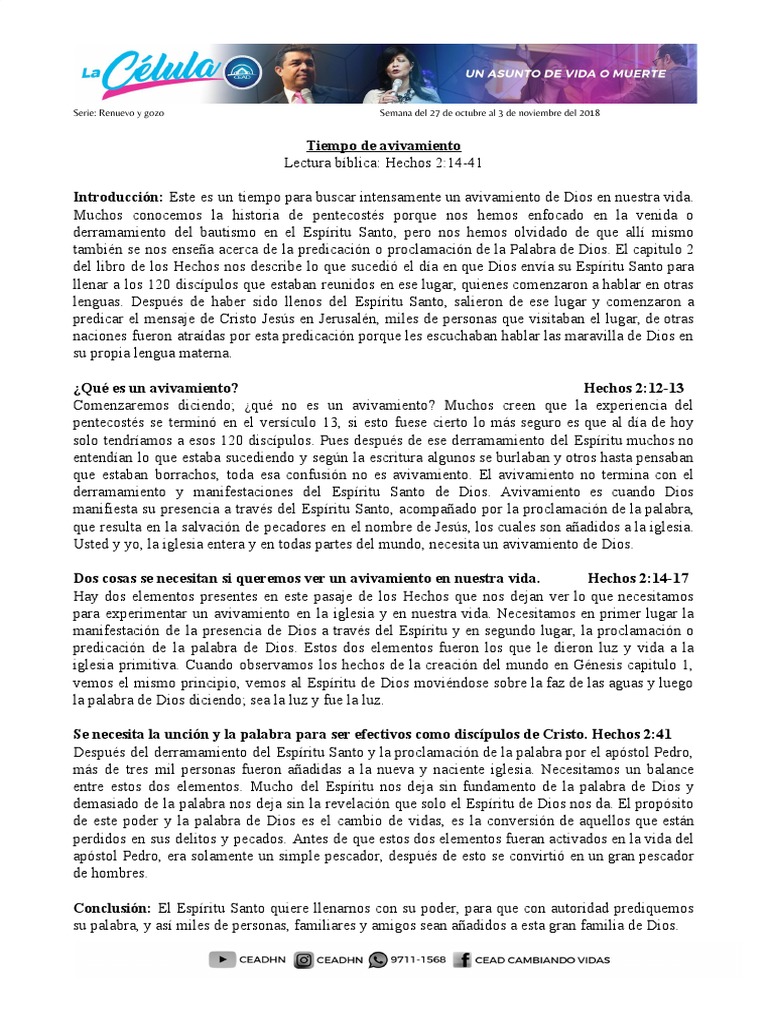 Avivamiento y la Iglesia Primitiva | PDF | espíritu Santo | Iglesia ...