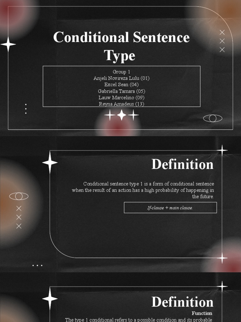 Conditional Sentence Type 1 | PDF | Sentence (Linguistics) | Linguistic Morphology