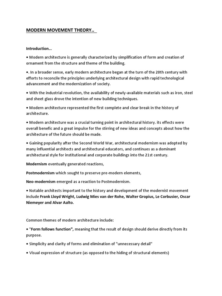 Modern Architects Notes PDF | Download Free PDF | Architectural Design ...