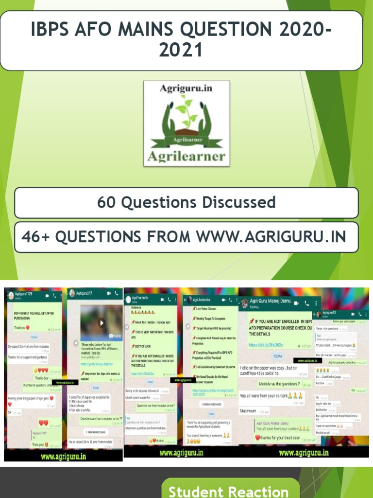 Ibps Afo Questions | PDF | Milk | Soil