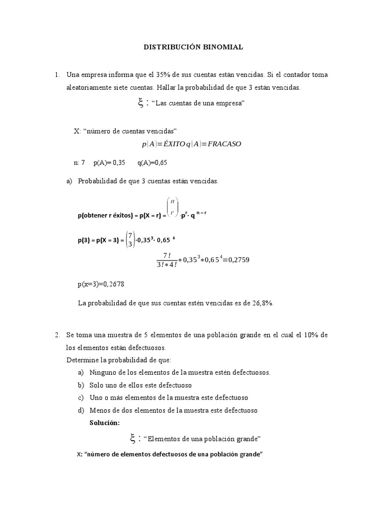 Distribución Binomial | PDF | Probabilidad | Matemáticas