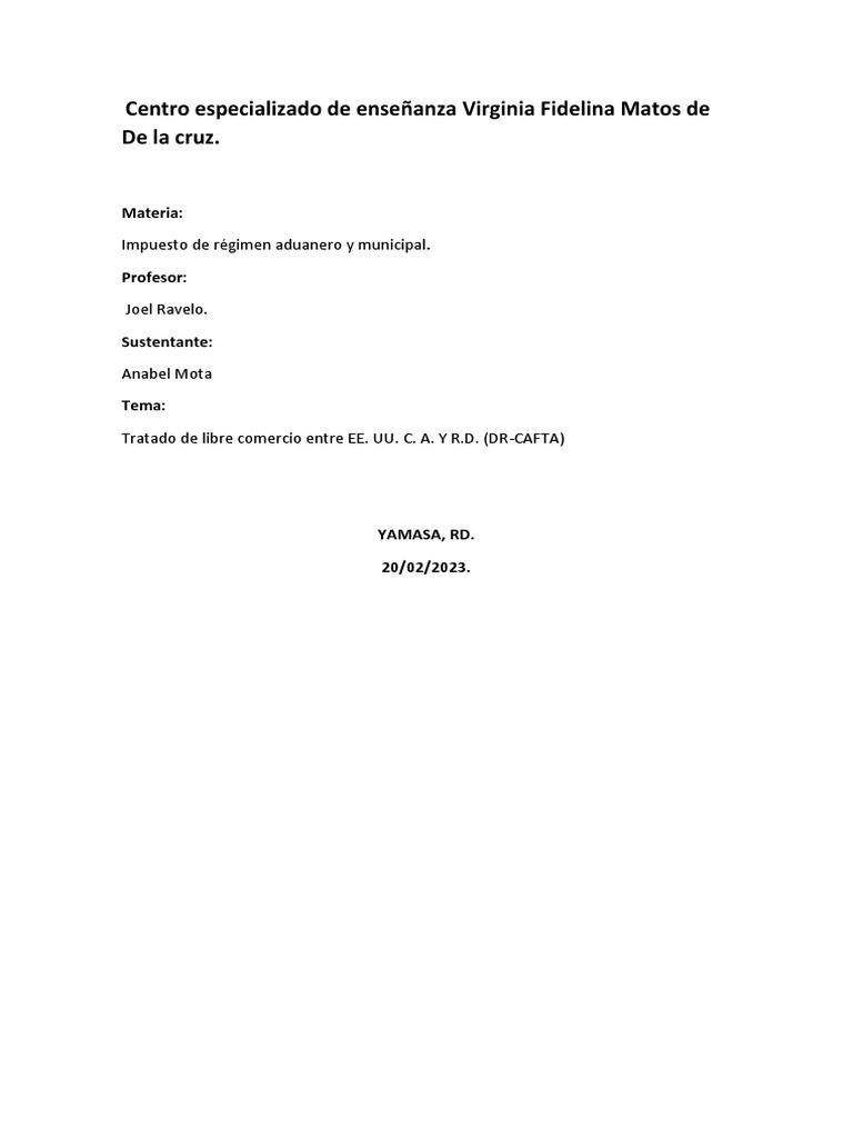 DR Cafta 2 | PDF | Arancel | Economía mundial