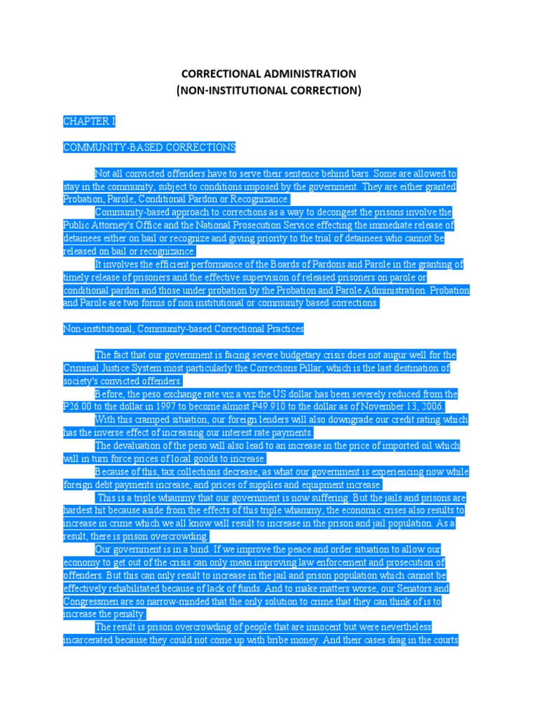 Non-Correctional Administration | PDF | Pardon | Prison