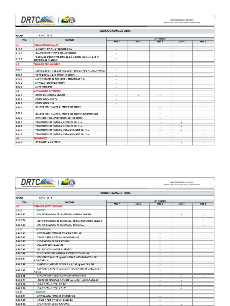 Cronograma de Obra | PDF | Materiales | Diseño arquitectonico