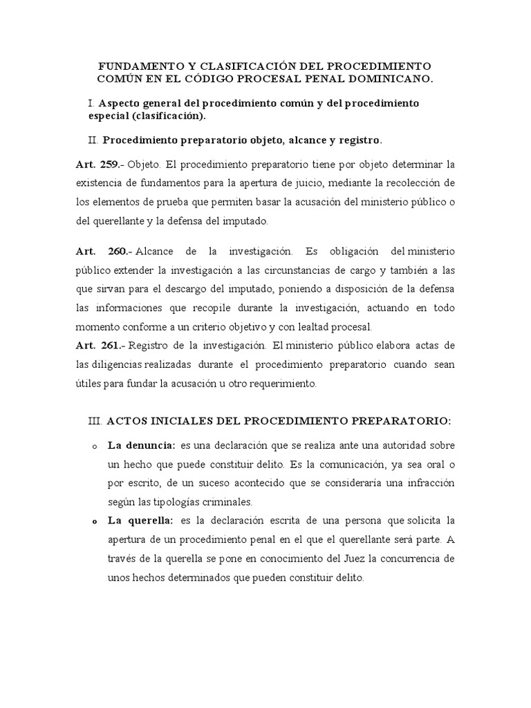 Fundamento y Clasificación Del Procedimiento Común en El Código ...