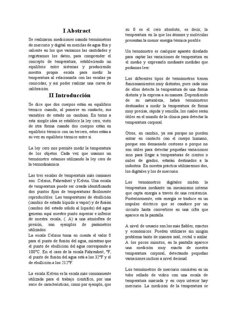 Práctica 3: Medición de Temperatura | PDF | Temperatura | Celsius