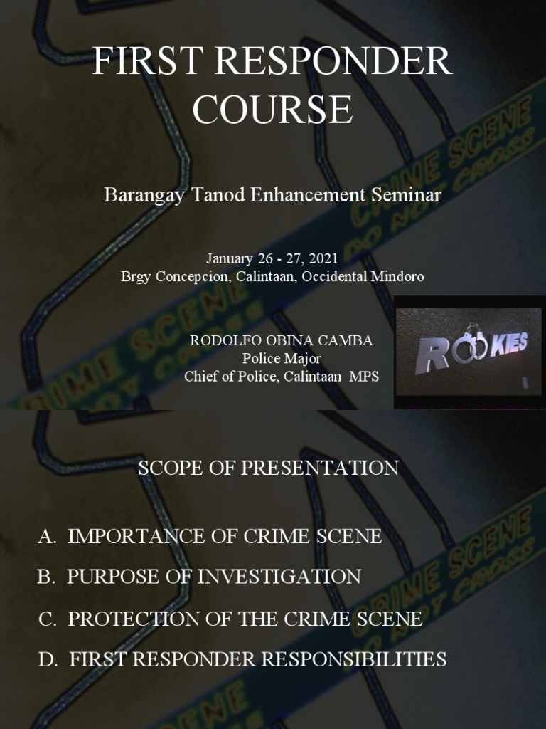 First Responder | PDF | Crime Scene | Evidence