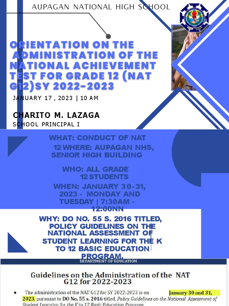 Grade 12 NAT Exam Guidelines 2023 | PDF