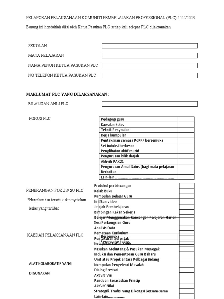Pelaporan PLC 2022 | PDF