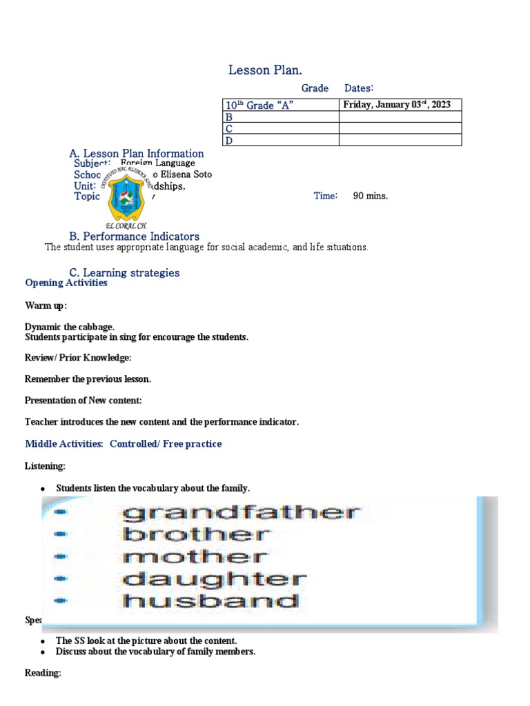03-02 Lesson Plan | PDF | Lesson Plan | Vocabulary