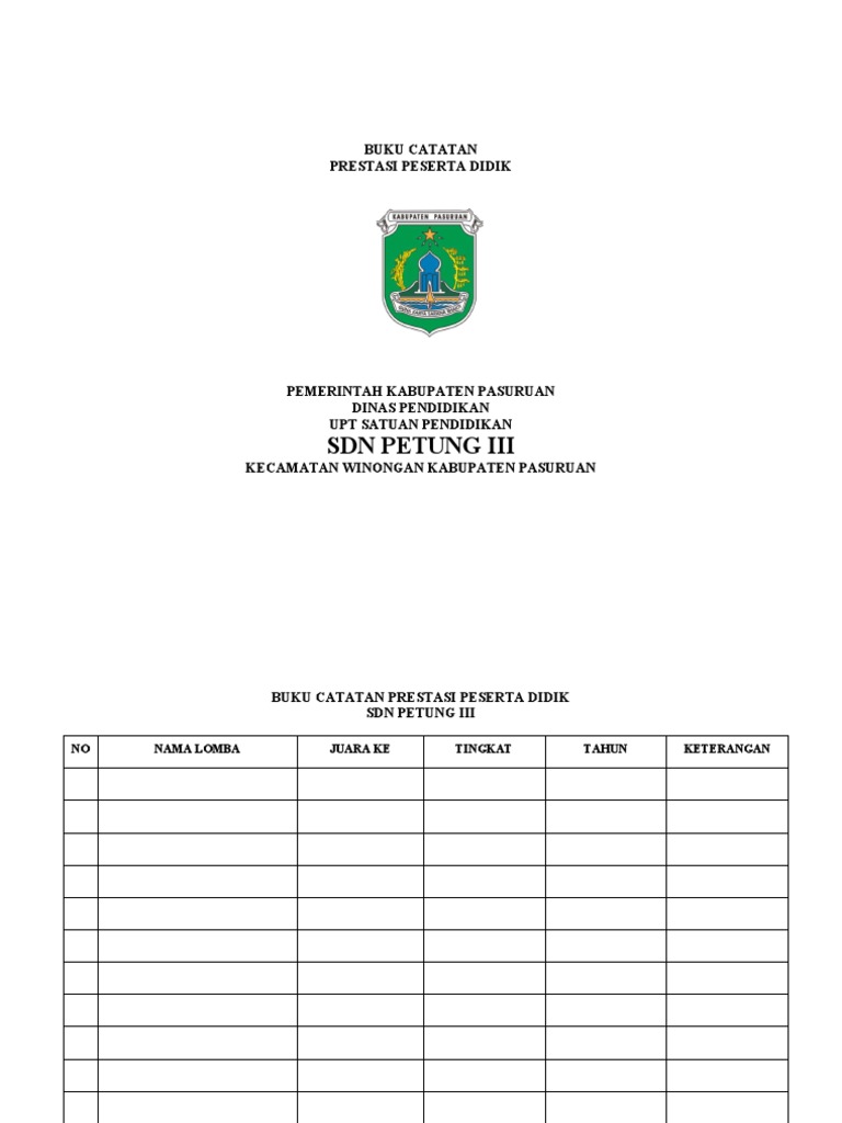 Buku Catatan Prestasi Siswa | PDF