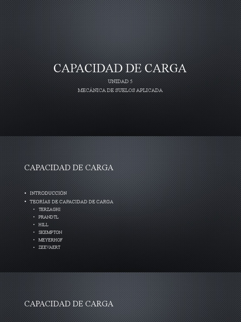 Capacidad DE CARGA | PDF | Fundación (Ingeniería) | Ingeniero civil