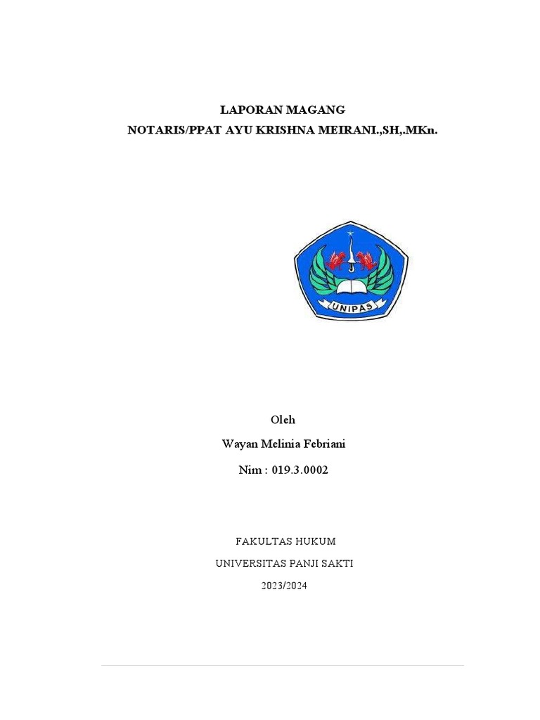 Contoh Laporan Magang 1 | PDF