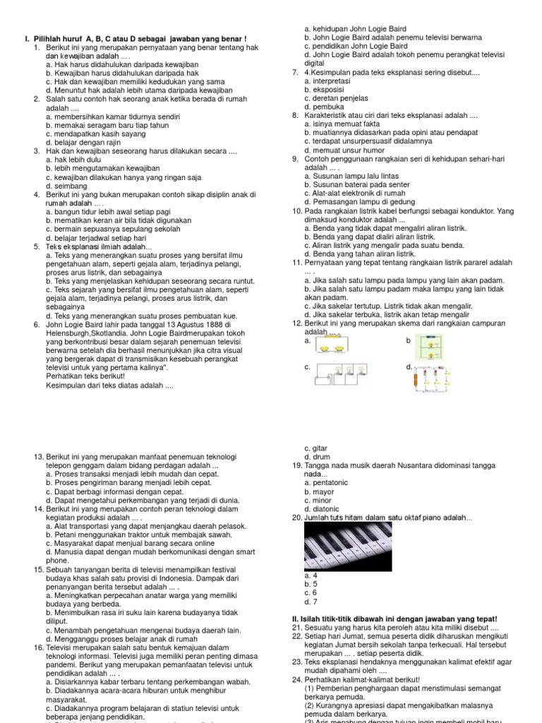Soal Pas Kelas 6 Tema 3 | PDF