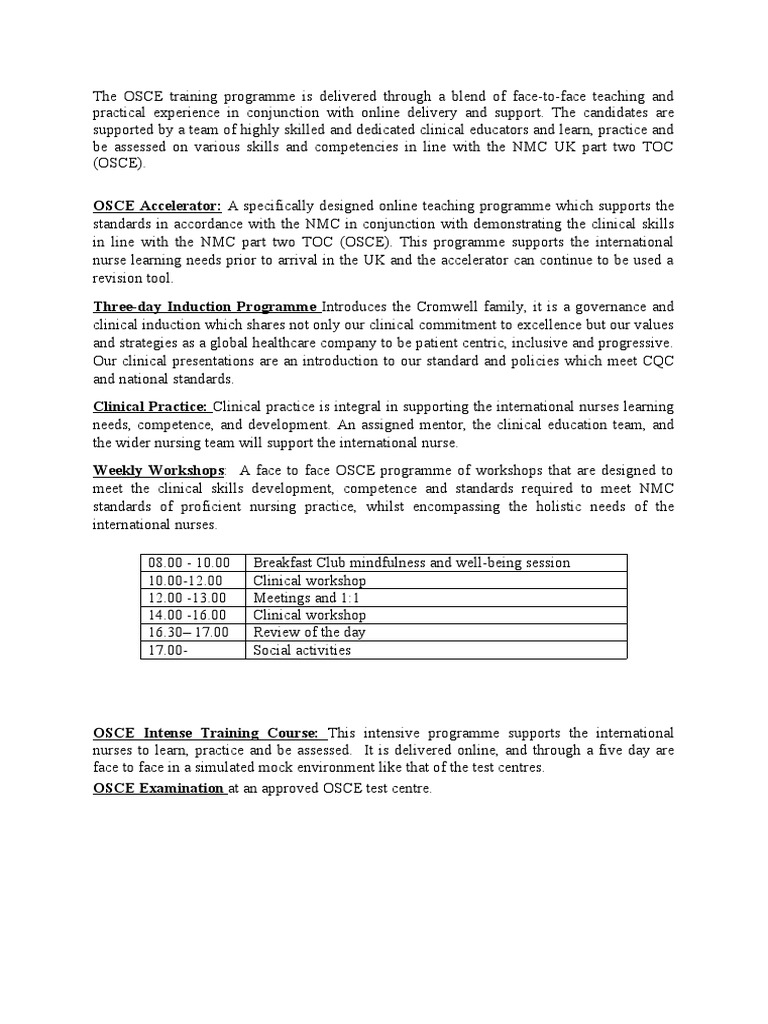 OSCE Training and Support | PDF