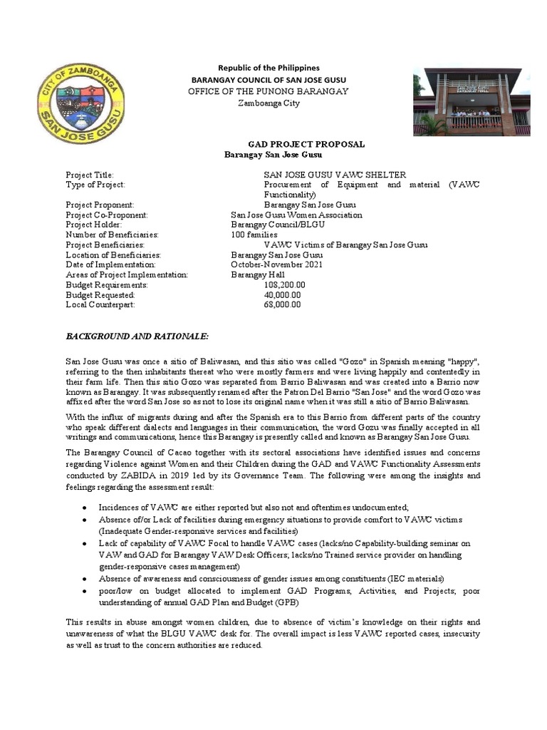 San Jose Gusu VAWC Shelter Project | PDF | Violence | Violence Against ...