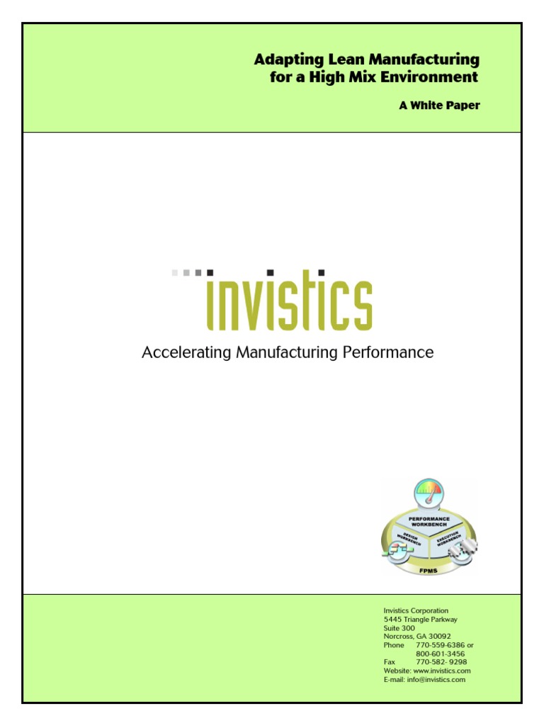 Adapting Lean For A High Mix Enviroronment | PDF | Lean Manufacturing ...