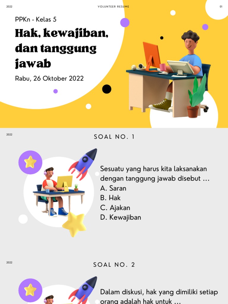 Latihan Soal Hak, Kewajiban, Dan Tanggung Jawab - Kelas 5 | PDF