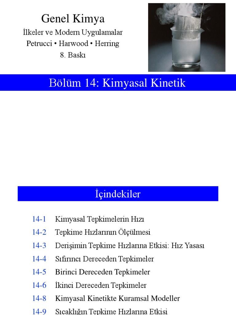 BÖLÜM 14-Kimyasal Kinetik | PDF