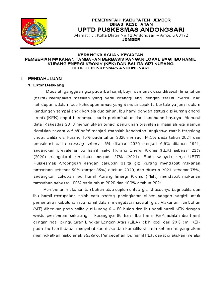Kak PMT Pangan Lokal Andongsari | PDF Kak PMT Pangan Lokal Andongsari | PDF