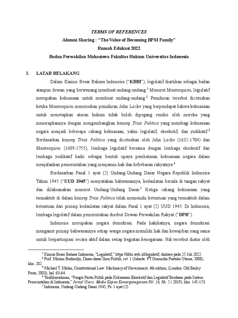 ToR Alumni Sharing RUMED 2022 | PDF | Ilmu Sosial