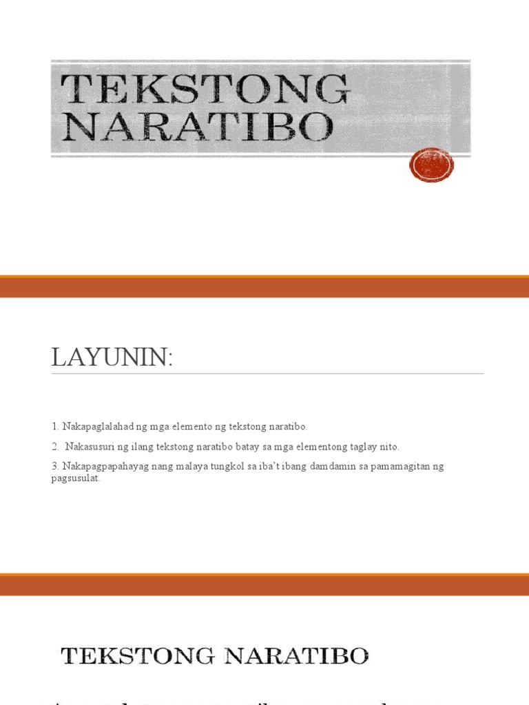 Tekstong Naratibo 1 1 | PDF